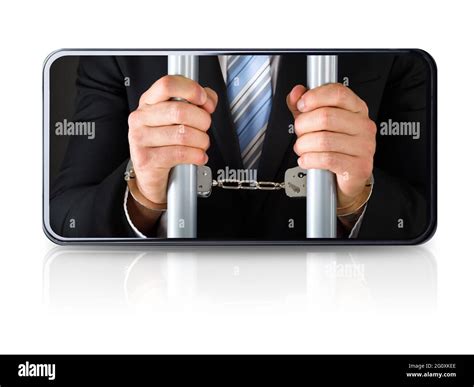 Mobile Phone Addiction And Dependency Social Networking Slavery Stock