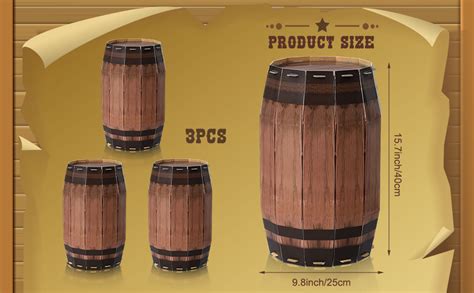 Teenyyou 3 Pcs Western Party Decorations Large Wooden Wine