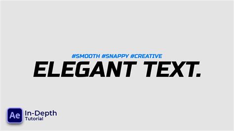 Smooth Text Animation After Effects Tutorial Youtube