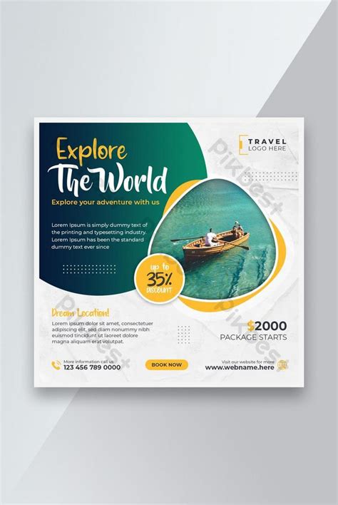 관광 소셜 미디어 배너 여행 포스트 템플릿 Psd 무료 다운로드 Pikbest