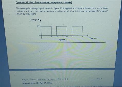 Solved Question B3 [4 Marks] The Rectangular Voltage Signal