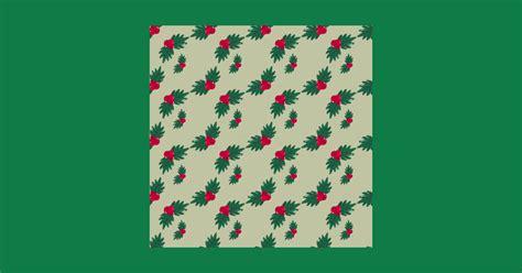 Seamless Christmas Holly Pattern Red Berries And Green Leaves Design