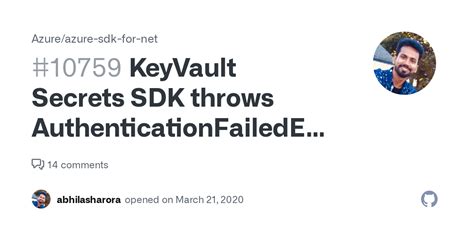 Keyvault Secrets Sdk Throws Authenticationfailedexception Forcing