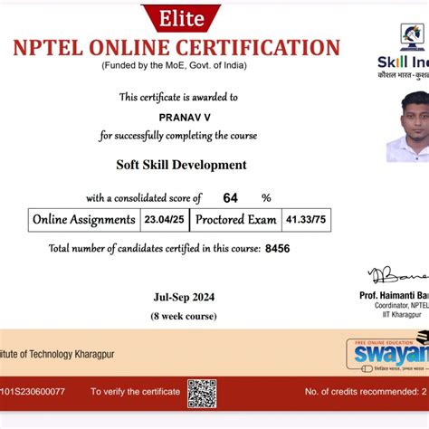 Pranav V On Linkedin Nptel Swayam Softskills Iitkharagpur