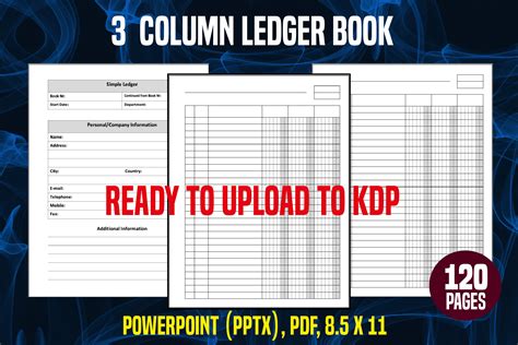 3 Column Ledger Book Graphic By Yulidor · Creative Fabrica