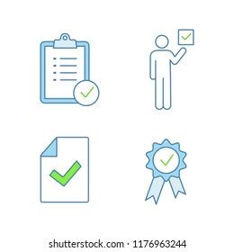 Vektor Stok Approve App Icons Set Verification Validation Tanpa