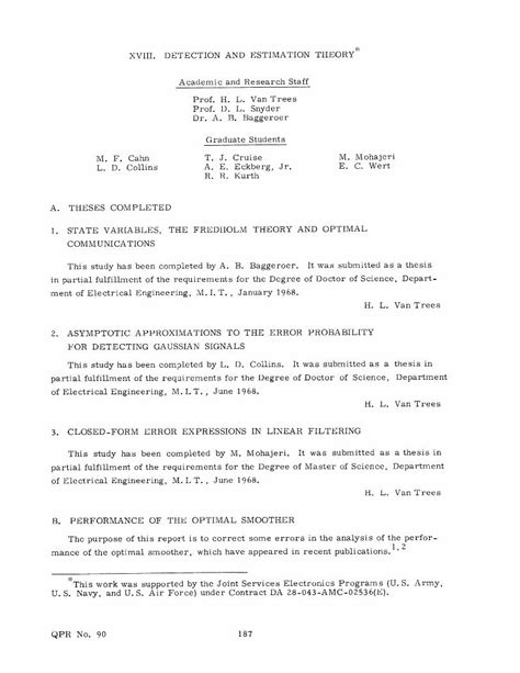 Pdf Xviii Detection And Estimation Theory …xviii Detection And