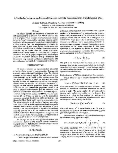 Pdf A Method Of Attenuation Map And Emission Activity Reconstructions From Emission Data