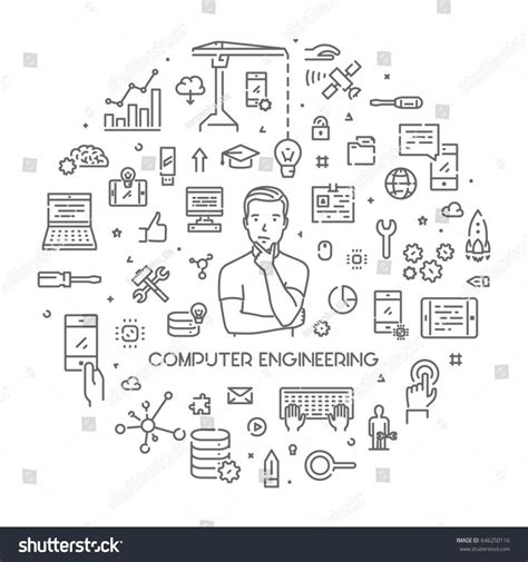 round line web concept computer engineering stock illustration