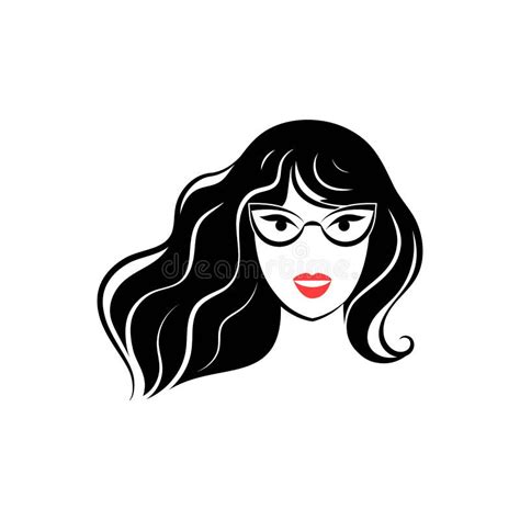 Woman With Glasses With Long Hair Stock Vector Illustration Of Cateye Head 211464763