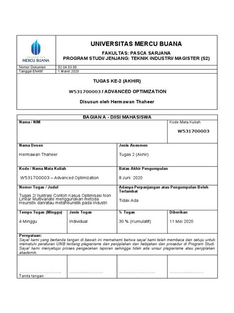 Rtm 01 Advanced Optimization Obe 2020 Tugas2 Pdf