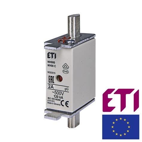 Предохранитель ETI NH-000 gL/gG 80A 500V KOMBI 120kA 4181213 ножевой ...