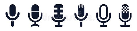 Set Microphone Speaker Button Icon Voice Microphone Buttons Signs Vector Stock Vector