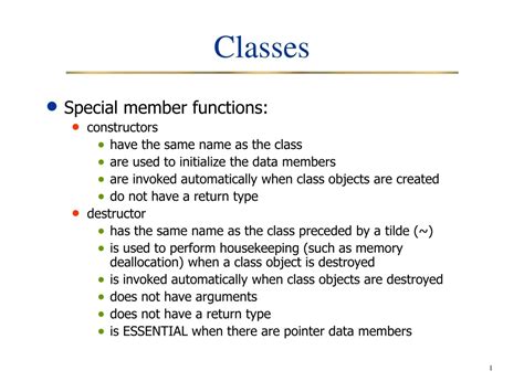 Ppt Important Member Functions In Classes Powerpoint Presentation Free Download Id9094740