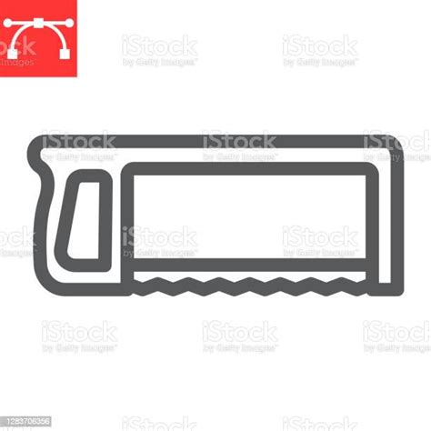 쇠톱 라인 아이콘 건설 및 목공 핸드톱 사인 벡터 그래픽 편집 스트로크 선형 아이콘 Eps 10 Unspecified에 대한 스톡 벡터 아트 및 기타 이미지 Istock