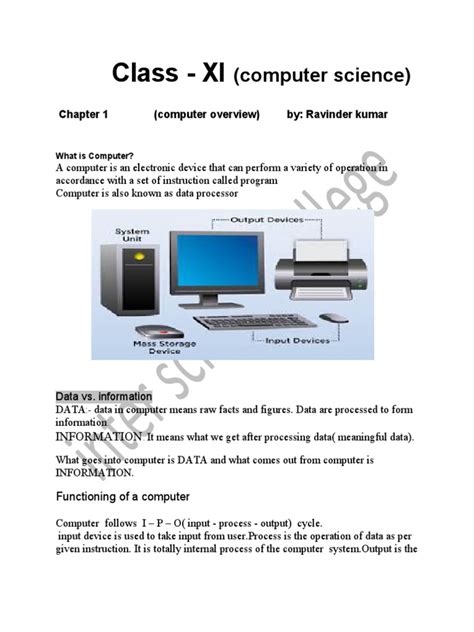 Computer Overview Part | PDF | Operating System | Input/Output