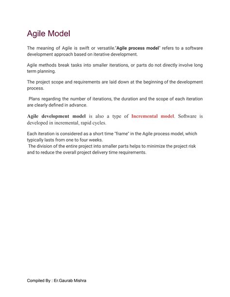 Solution Agilespiral Model And Software Quality Studypool