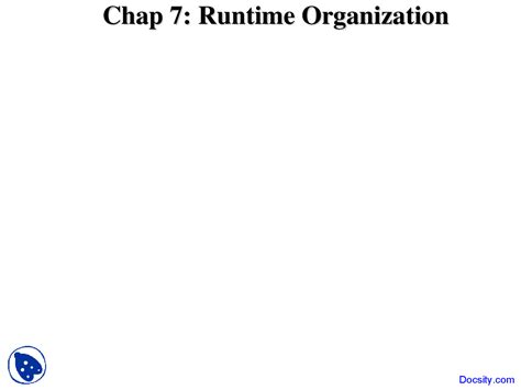 Runtime Organization Programming Language Translation Lecture