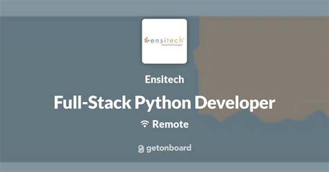 Full Stack Python Developer At Ensitech Remote Work From Home Get