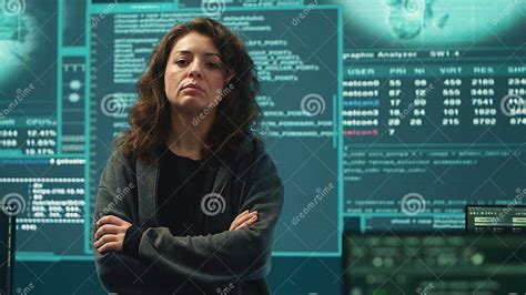 Cyber Security Expert In A National Safety Operations Center Stock