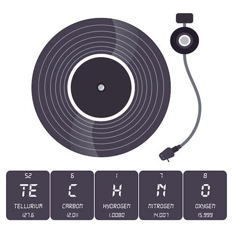 Techno Turntable Periodic Table Fun With Science Design Premium Vector