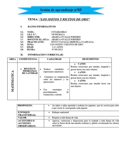 Los Ositos Y Ricitos De Oro Aprendizaje Infantil Pdf Aprendizaje