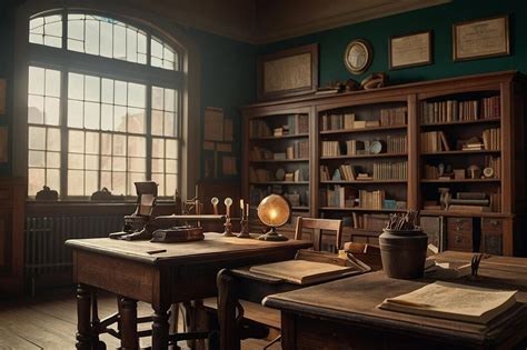 Classroom With Historical Artifacts Display Premium Ai Generated Image