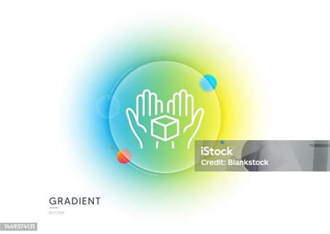 열린 상자 선 아이콘을 길게 누를 수 있습니다 배달 소포 표지판 화물 패키지 그라데이션 블러 버튼입니다 벡터 고급에 대한 스톡 벡터 아트 및 기타 이미지 Istock