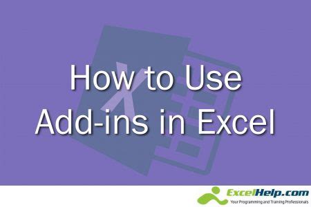 How To Use Microsoft Add Ins In Excel Excel Help
