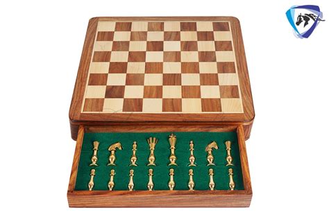 16 Brass Chess Board Set Classical Chess Pieces Etsy