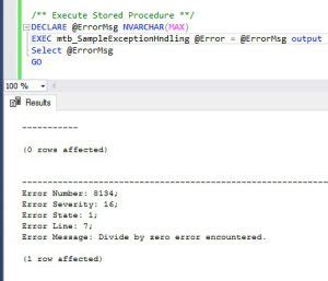 How To Return Error Message In Stored Procedure My Tec Bits