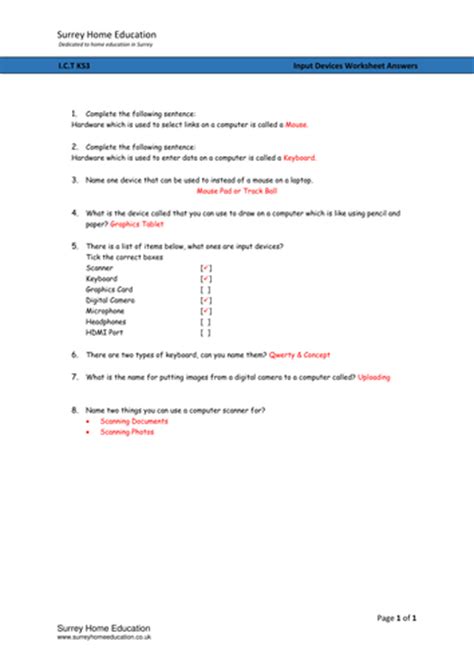 Ict Input Devices Teaching Resources