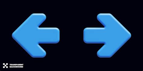 Right And Left Arrow Set In Minimalist 3d Render Premium Psd