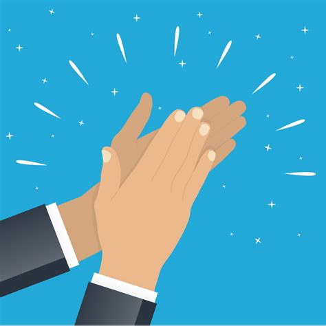 Flat Concept Of Success Applause Hands Clapping Vector Illustration Vector Art At