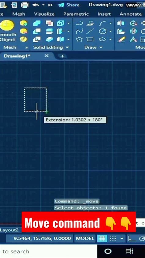 Move Command In Autocad Move Command Shorts Autocad Viral 3d