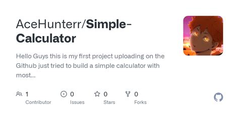 GitHub AceHunterr Simple Calculator Hello Guys This Is My First Project Uploading On The