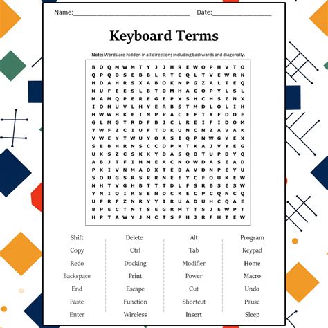 Keyboard Terms Word Search Puzzle Worksheet Activity Pdf Printablebazaar