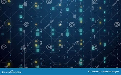 Abstract Technology Floating Code Number Digital Grid Motion Background