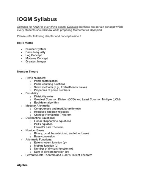 ioqm syllabus pdf combinatorics trigonometric functions