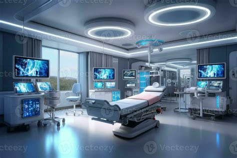 Image Showcasing A Well Organized And Technologically Advanced Intensive Care Unit Icu With