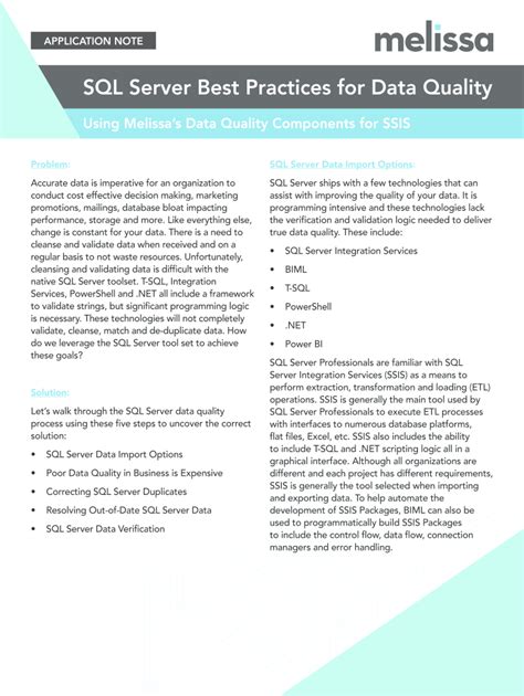 Fillable Online Sql Server Best Practices For Data Quality Ms Sql Tips Fax Email Print Pdffiller
