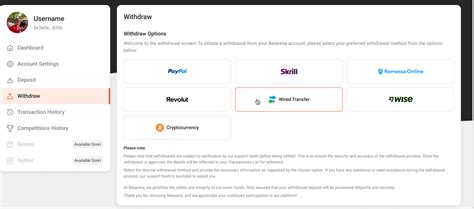Profile Withdraw Option · Issue 1421 · Betarenascores · Github