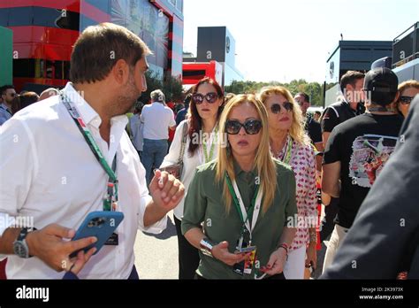 Giorgia Meloni Ita Italian Prime Minister In The Paddock Of F1 Italian Gp 2022 In Monza Stock
