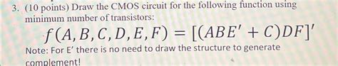 Solved Draw The CMOS Circuit For The Following Function Chegg