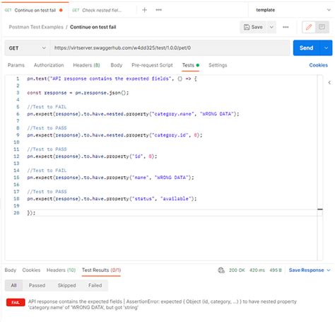 Is There Any Way To Continue With Tests In Postman Even If Any One Assert Fails In It Help