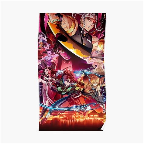 Kimetsu Noo Yaiba The Red Light District Poster By Ricon Otaku Redbubble