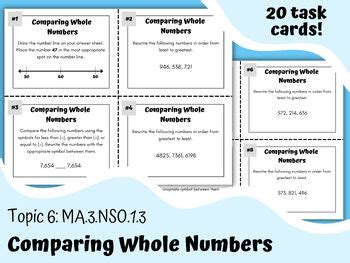 MA 3 NSO 1 3 Task Cards Plot Order And Compare Whole Numbers Up To 10 000