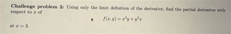 solved challenge problem 2 using only the limit definition