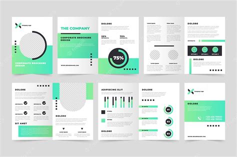 기업 브로슈어 서식 파일 디자인 프리미엄 벡터