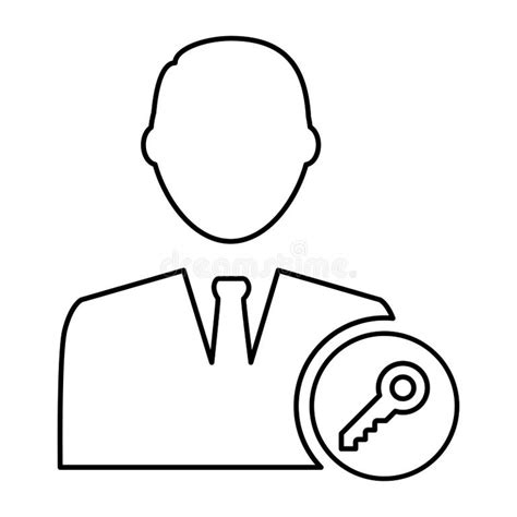 Account Password Icon In Outline Style Stock Vector Illustration Of